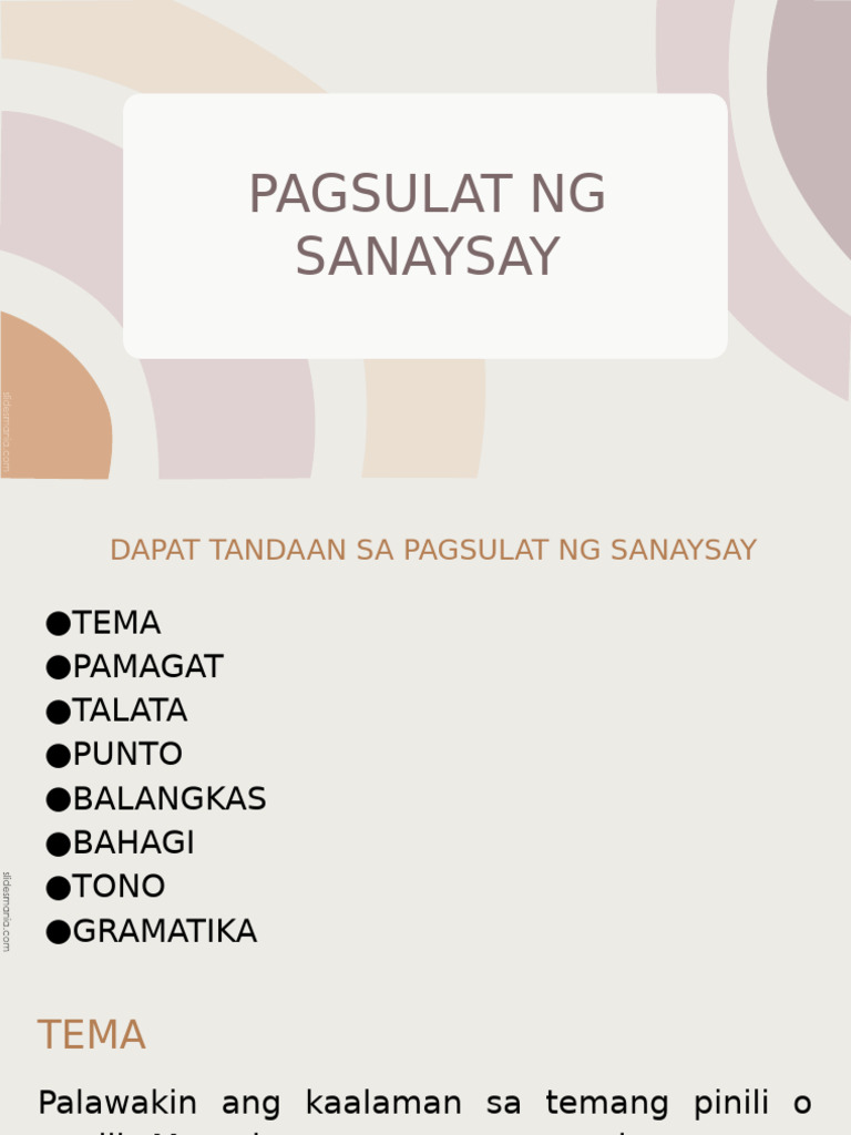 Pagsulat NG Sanaysay | PDF