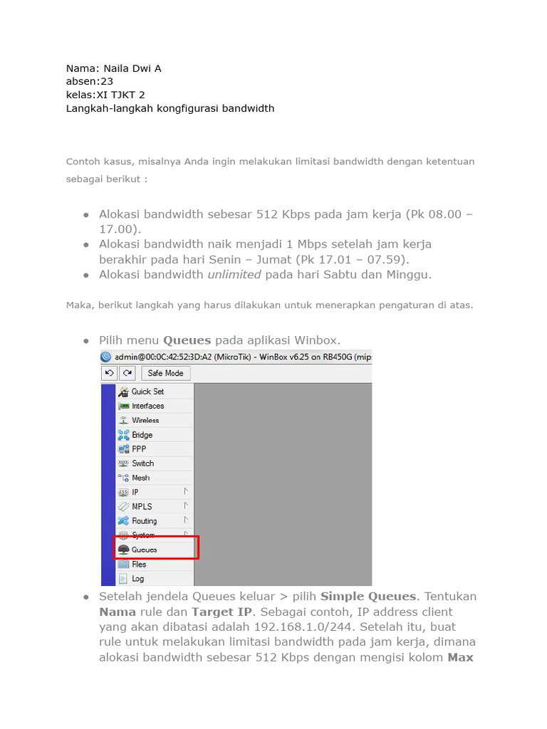 Kongfigurasi Bandwidth | PDF
