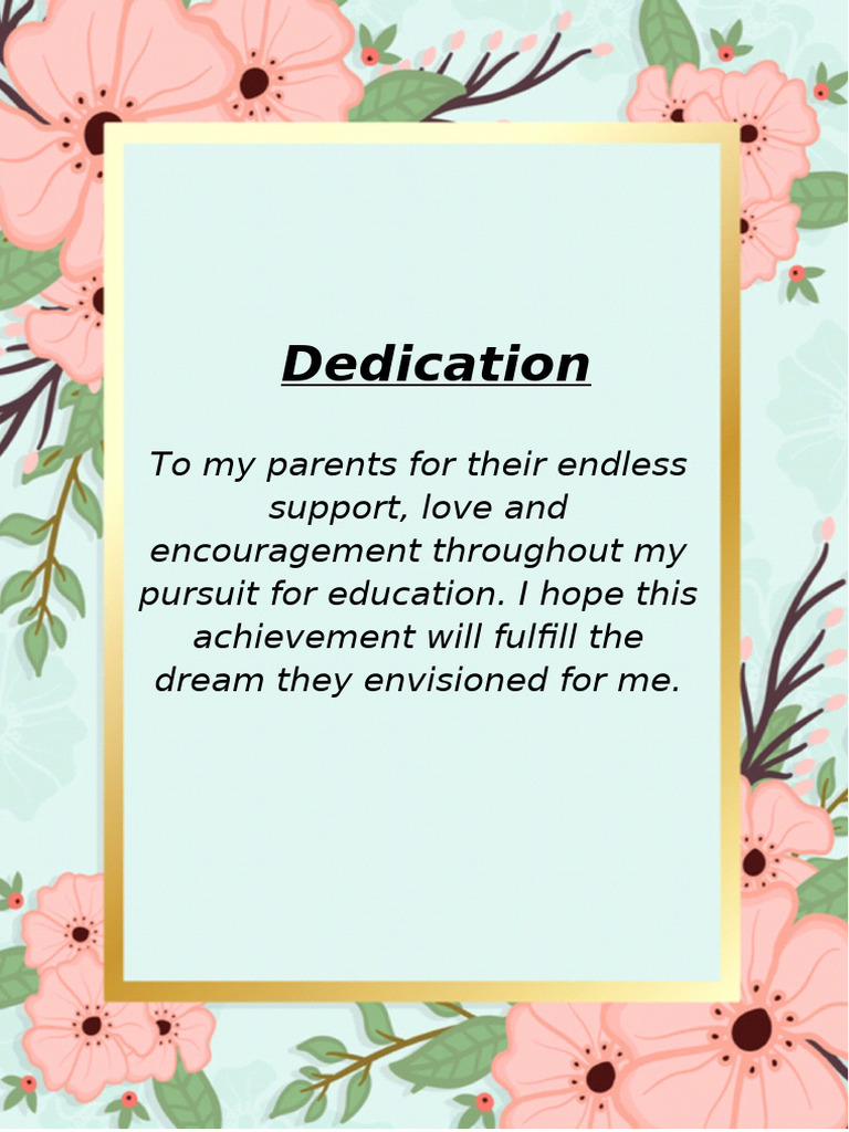 IV Dedication | PDF | Self-Improvement | Wellness