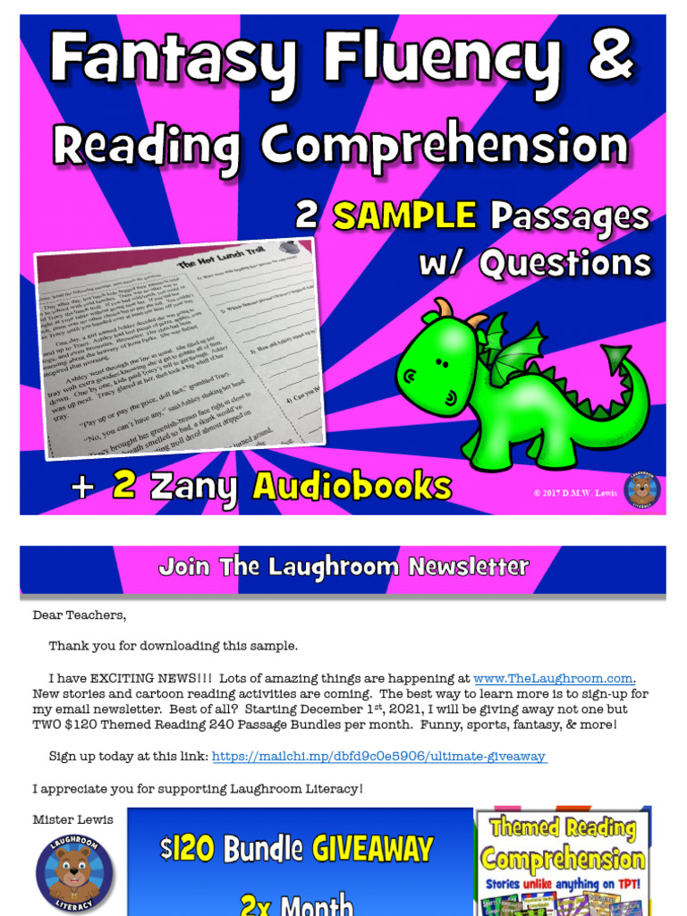 Fantasy Comprehension SAMPLE | PDF | Copyright | Digital Millennium ...