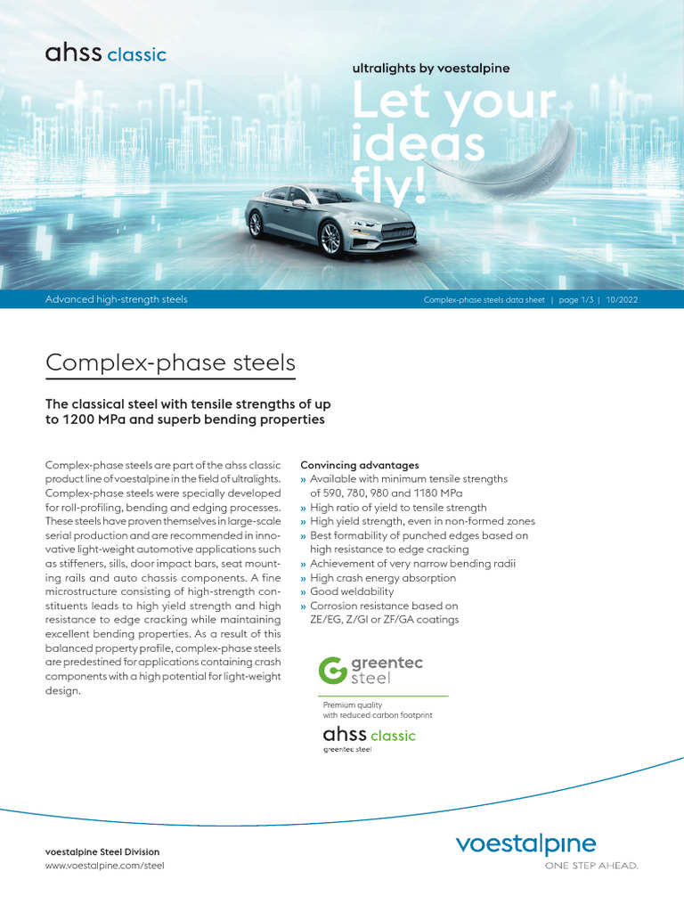 Complex-Phase Steels Voestalpine | PDF | Steel | Metals