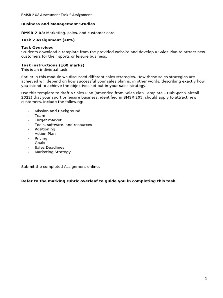 BMSR203 Task#2 Assignment 2024 | PDF | Pricing | Marketing