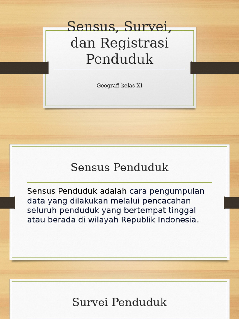 Sensus, Survei, Dan Registrasi Penduduk | PDF