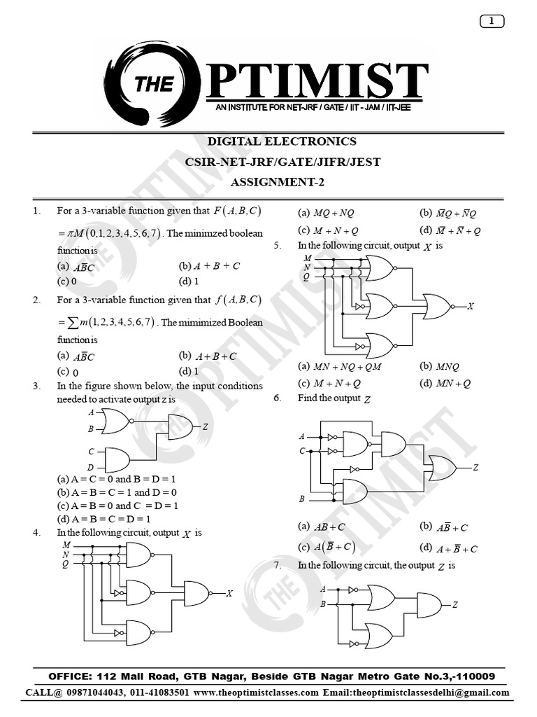0258efa09be45-Assignment 2 Digital | PDF | Logic Gate | Electronic Design