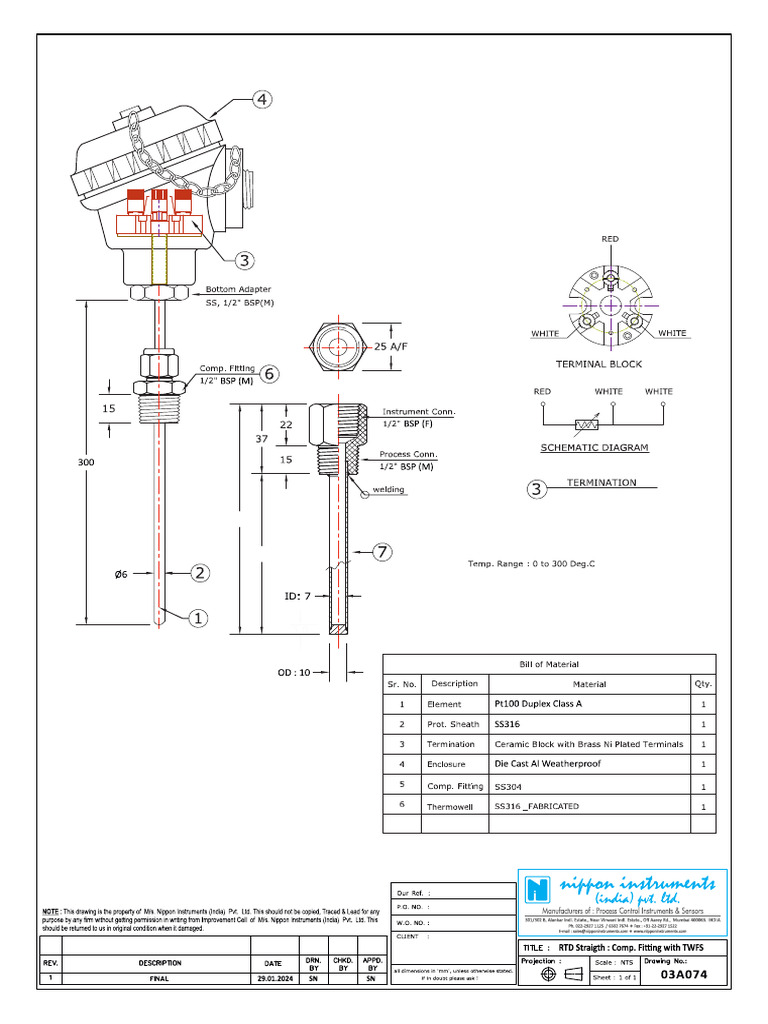 RTD With Thermowell GA | PDF