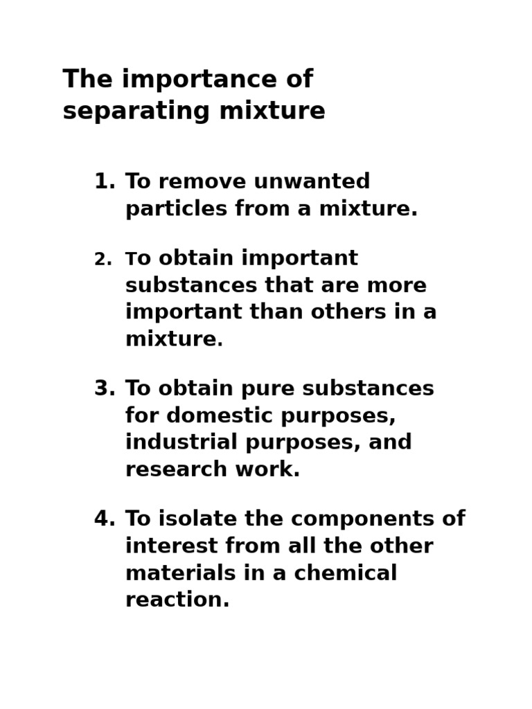 The Importance of Separating Mixture | PDF | Home & Garden | Science ...