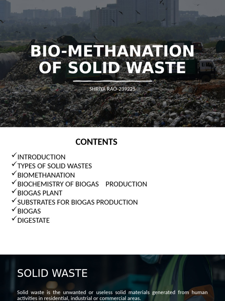 Biomethanation of Solid Waste 2 | PDF | Biogas | Waste