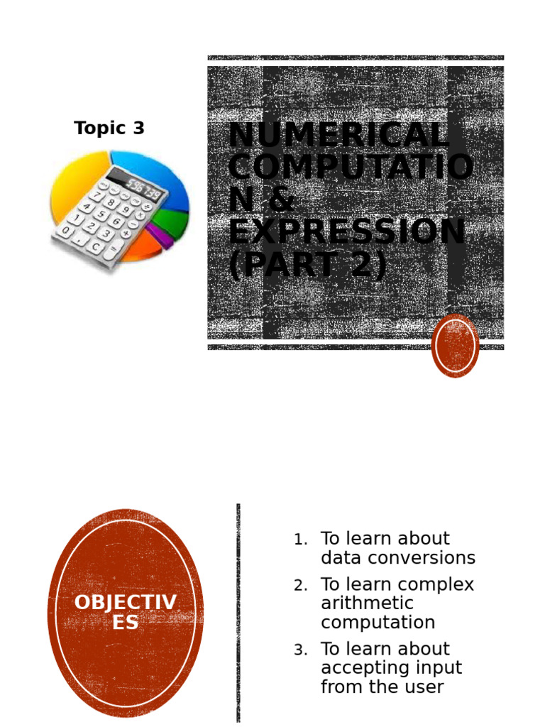 Topic 3 Numericaldataandexpression Part2 Pdf Data Type Integer Computer Science