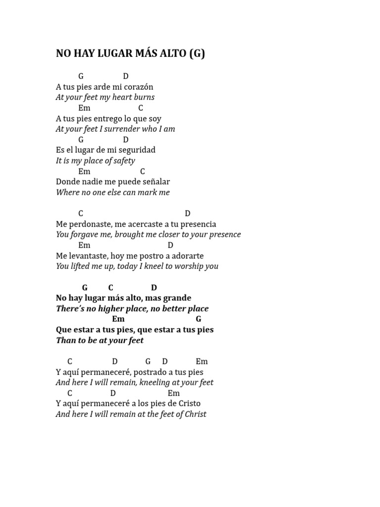 No Hay Lugar Mas Alto (G) | PDF
