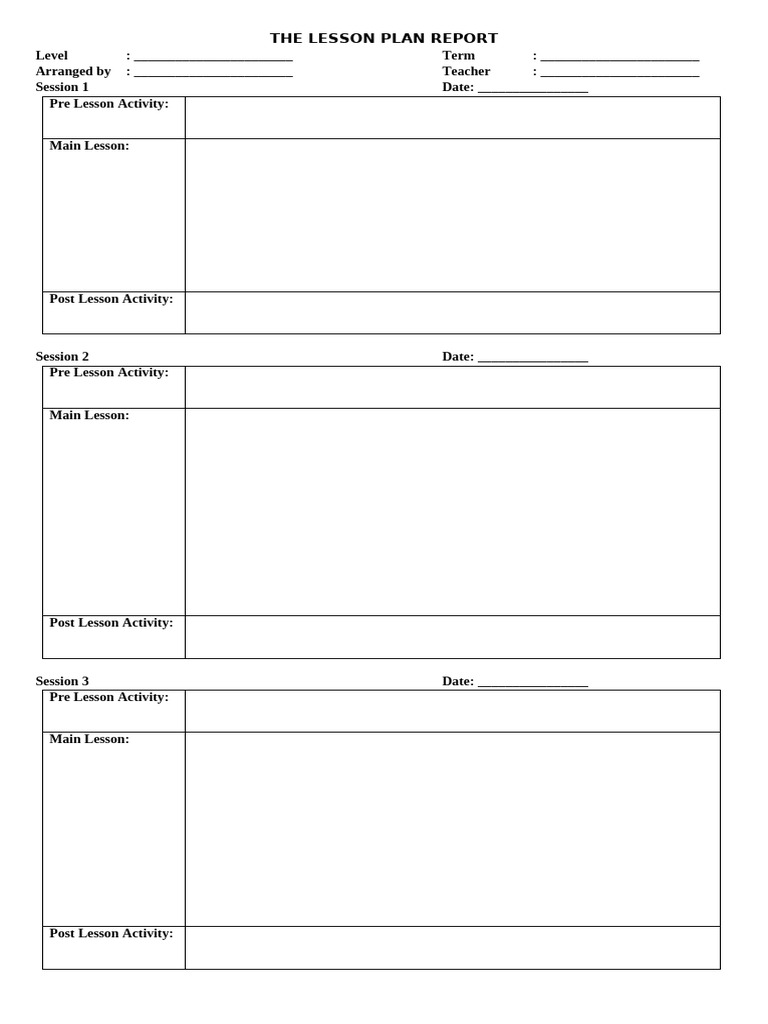 THE LESSON PLAN REPORT | PDF