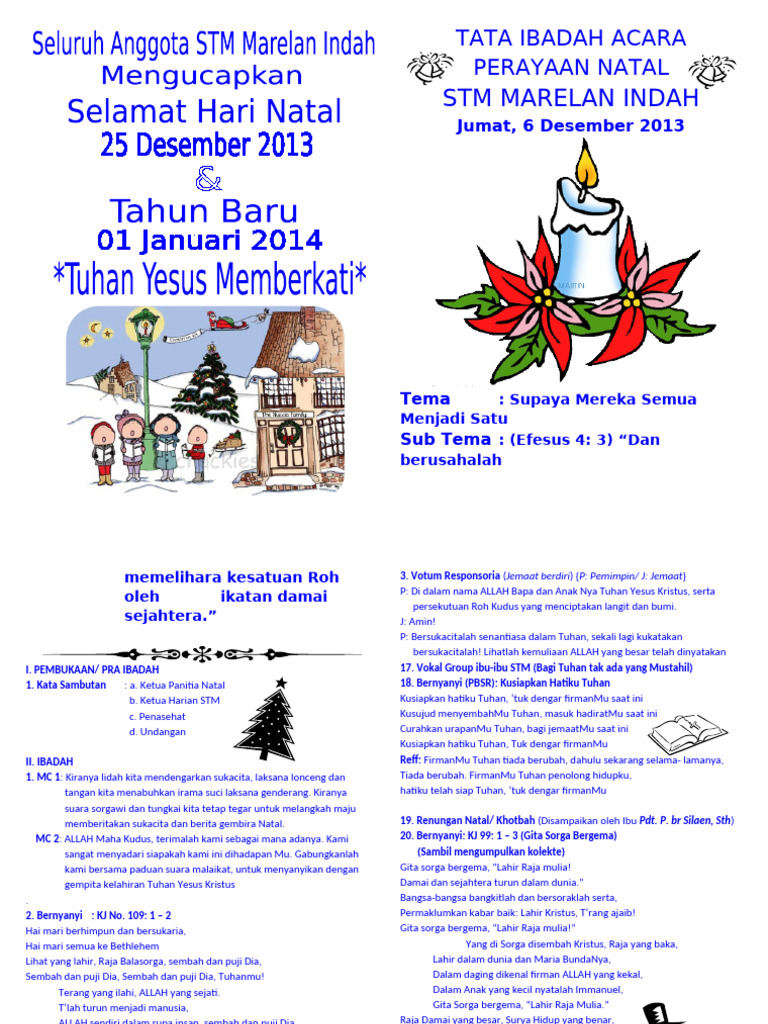 TATA IBADAH ACARA PERAYAAN NATAL | PDF