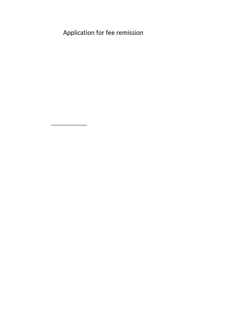 Application For Fee Remission | PDF