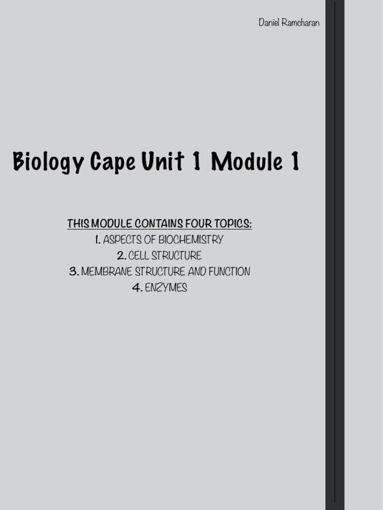 Biology Unit One Module 1 | PDF | Carbohydrates | Fat