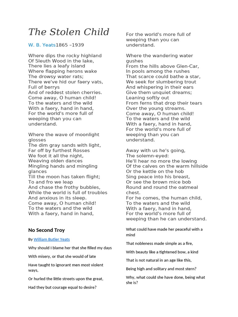 The Stolen Child | PDF