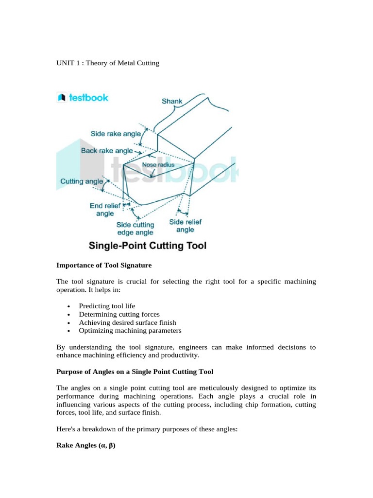 UNIT 1theory of Metal Cutting | PDF | Machining | Wear