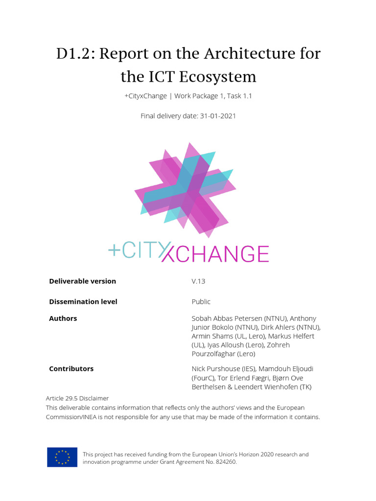 D1.2 Report On The Architecture For The ICT Ecosystem Submitted | PDF ...