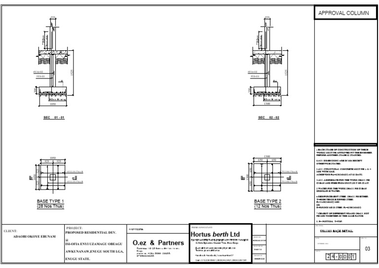 COLUMN BASE DETAIL | PDF | Building Materials | Building Technology