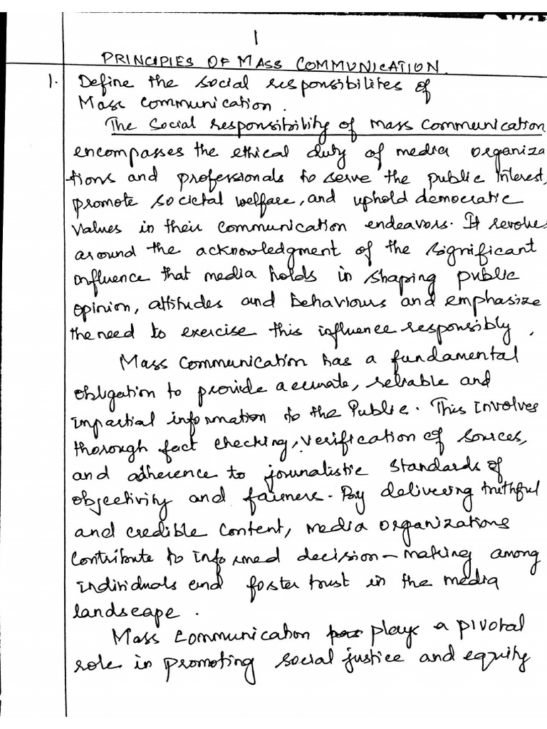 Principles of Mass Communication | PDF