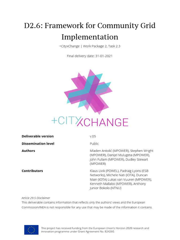 D2.6 Framework For Community Grid Implementation Final Submitted | PDF | Electrical Grid | Smart ...