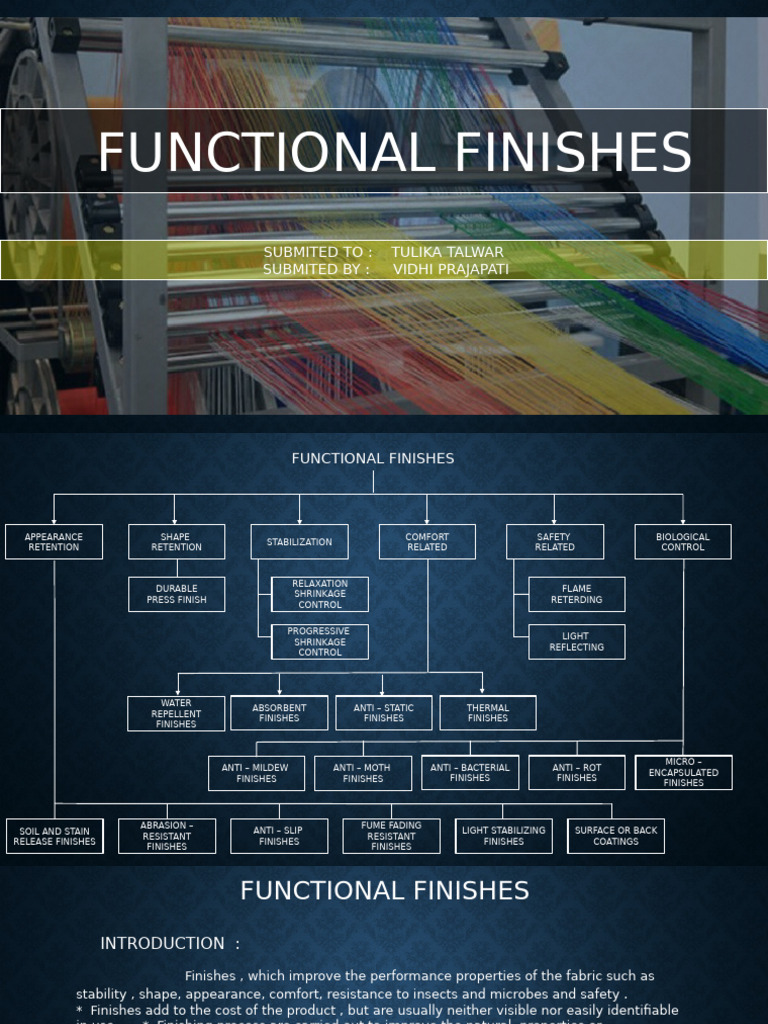 functional finishes | PDF | Textiles | Materials