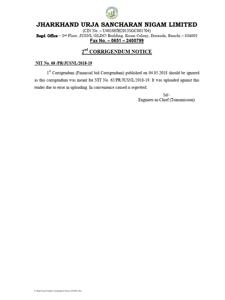 2nd Corrigendum 68 PR | PDF