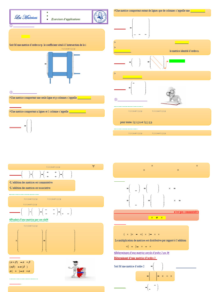 Résumé sur les Matrices au Bac Éco | PDF | Matrice (Mathématiques ...