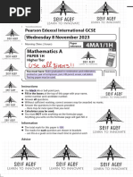 IG Mathematics A - Mark Scheme 1H (Nov. 2024) | PDF