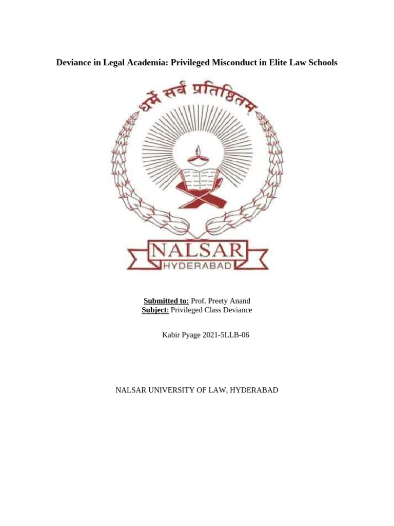 Privileged Class Deviance | PDF | Deviance (Sociology) | Plagiarism