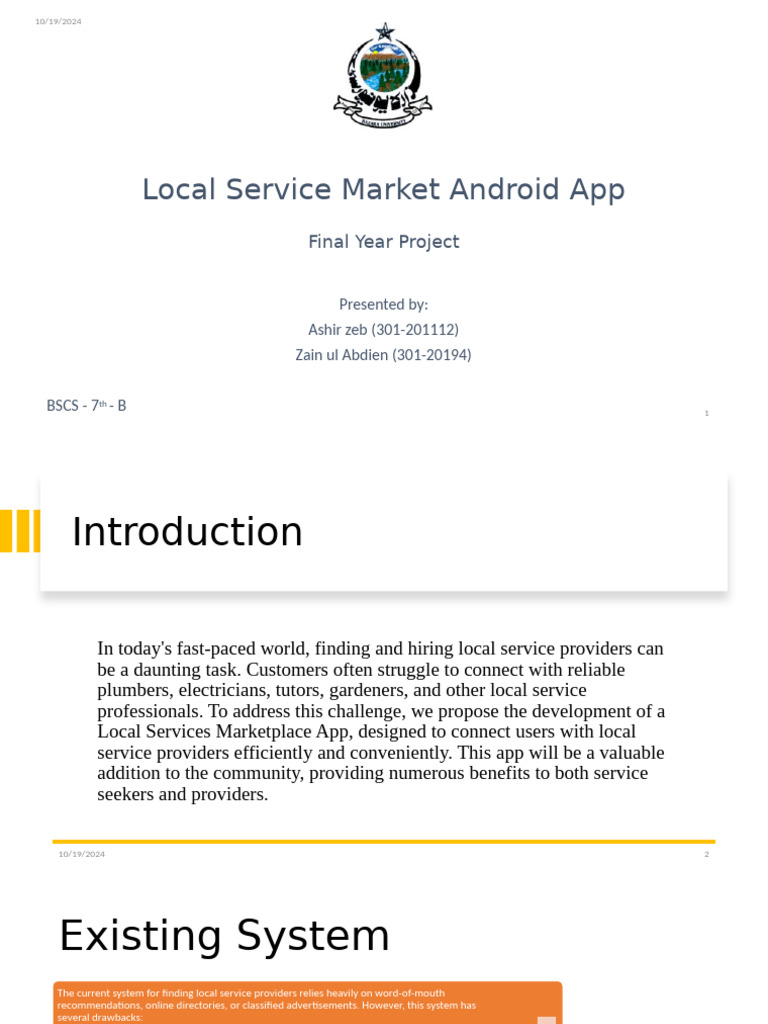 Local Market Service FYP Proposal | PDF | Mobile App | Information Technology
