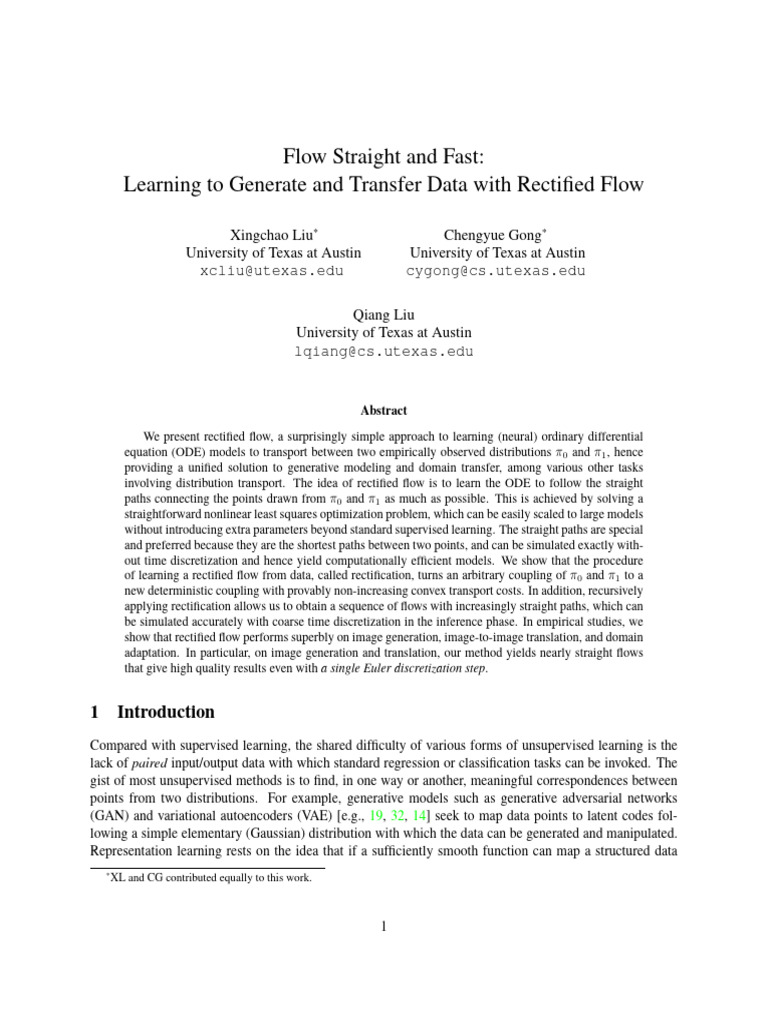 Flow Straight and Fast: Learning To Generate and Transfer Data With ...