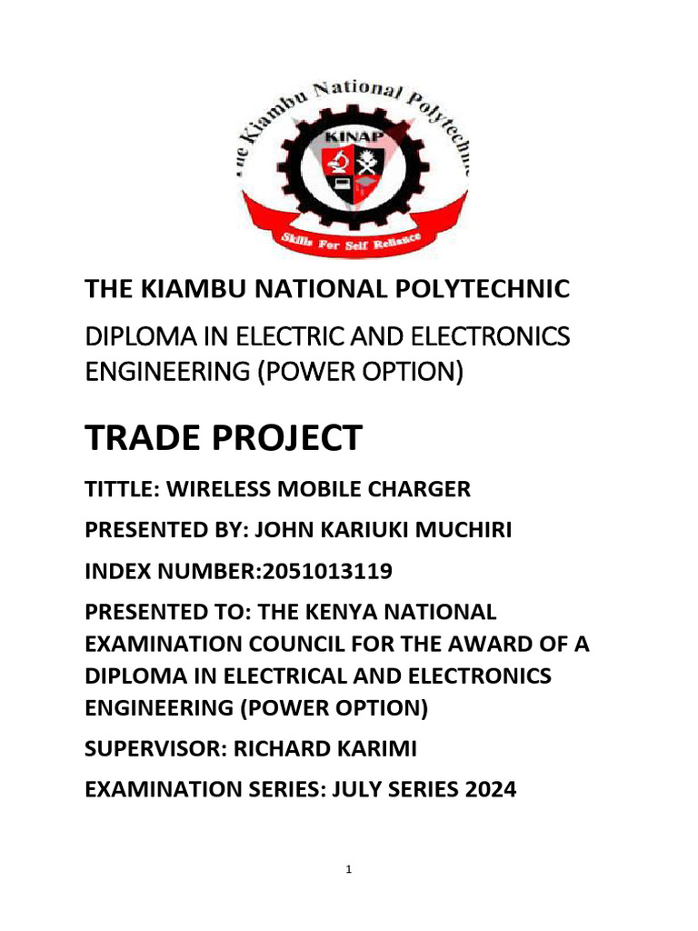 KARIUKI MUCHIRI JOHN | PDF | Rectifier | Inductor
