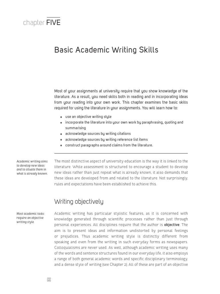 AS - Ch5 - Basic Academic Writing Skills | PDF | Citation | Plagiarism