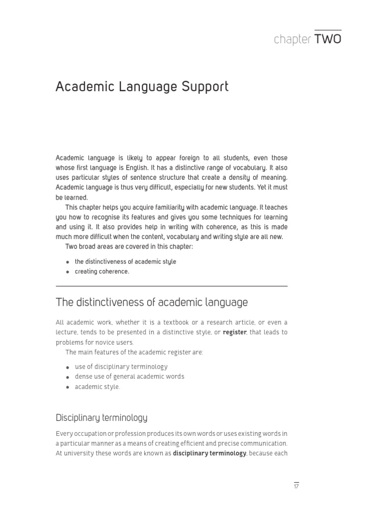 AS - Ch2 - Academic Language Support | PDF | Verb | Adjective