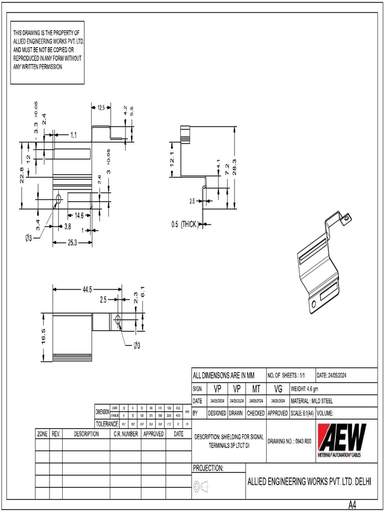 0943 r00 Meteal Shielding For Signal Terminals (3p LTCT Di) | PDF