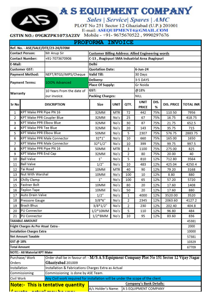 Ref. No. 070M Economic Offer Allied Engineering Words 06th-June-2024 ...