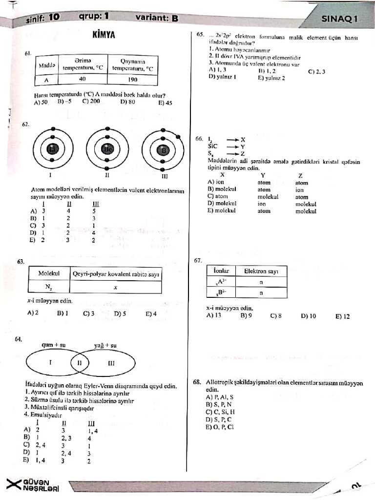 10 Cu Sinif Qrup-1 Güvən 2024 | PDF