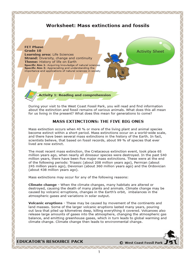 FET Grade10 Mass - Extinctions | PDF | Ice Age | Earth