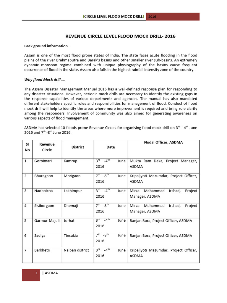 Report Flood Drill (1) | PDF | Emergency Management | Civil Defense