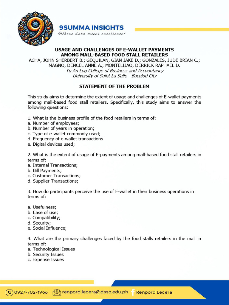 Sample Questionnaire | PDF | Point Of Sale | Business