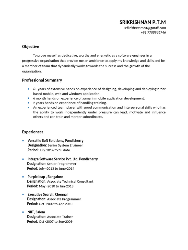 Sri - Resume | PDF | J Query | Model–View–Controller