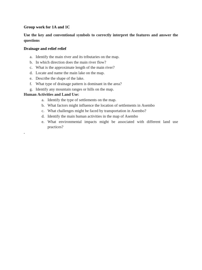 Map Reading Questions for Asembo Analysis | PDF