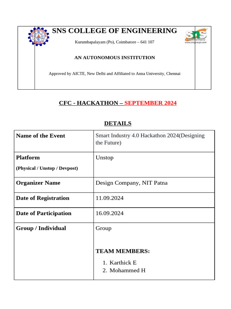 HACKATHON UNSTOP | PDF