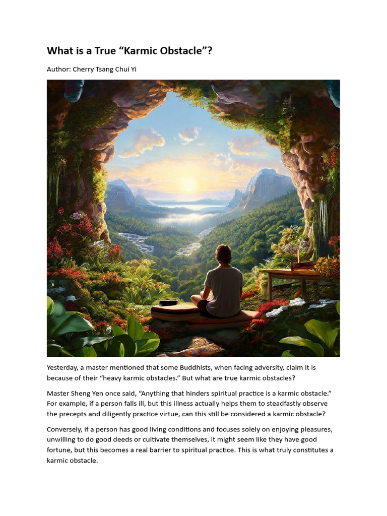 What Is A True Karmic Obstacle | PDF | Self-Improvement