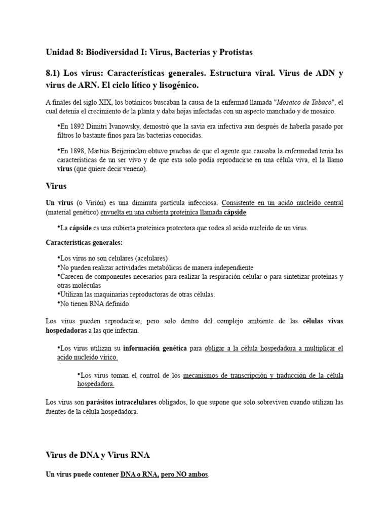 ResumendeBiologiaII (Parte3) | PDF | Virus | Hongo