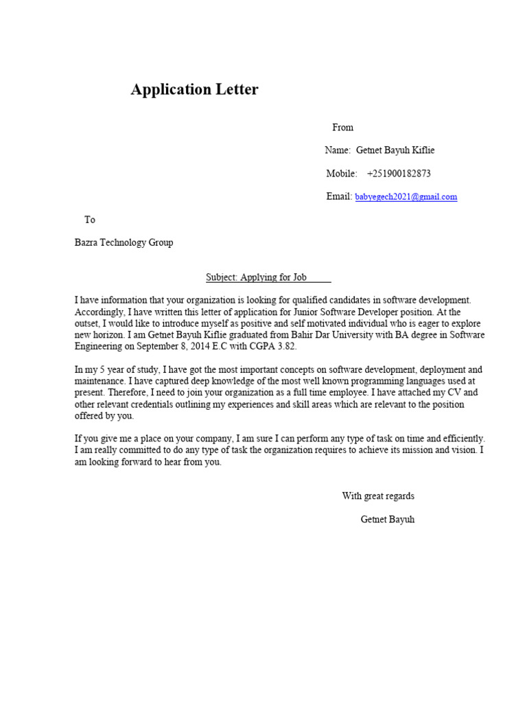 CV Letter | PDF | Computer Engineering | Software Development