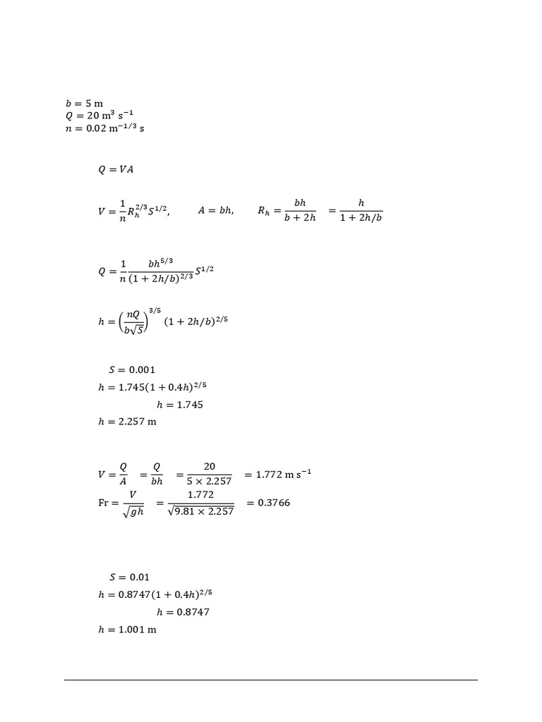 O CF Examples Answers | PDF | Chemical Engineering | Fluid Mechanics