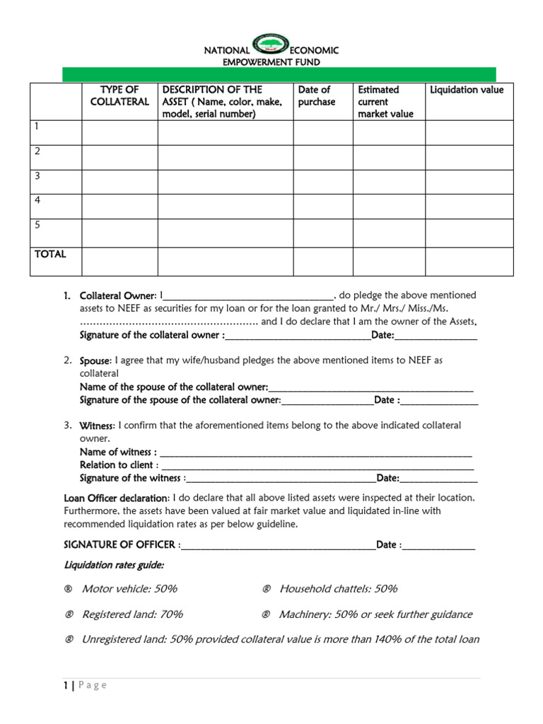 COLLATERAL form | PDF