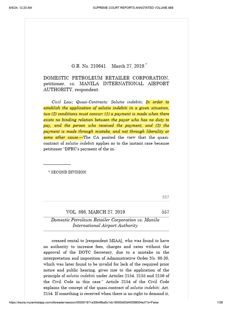 Domestic Petroleum v. MIAA | PDF | Cause Of Action | Complaint