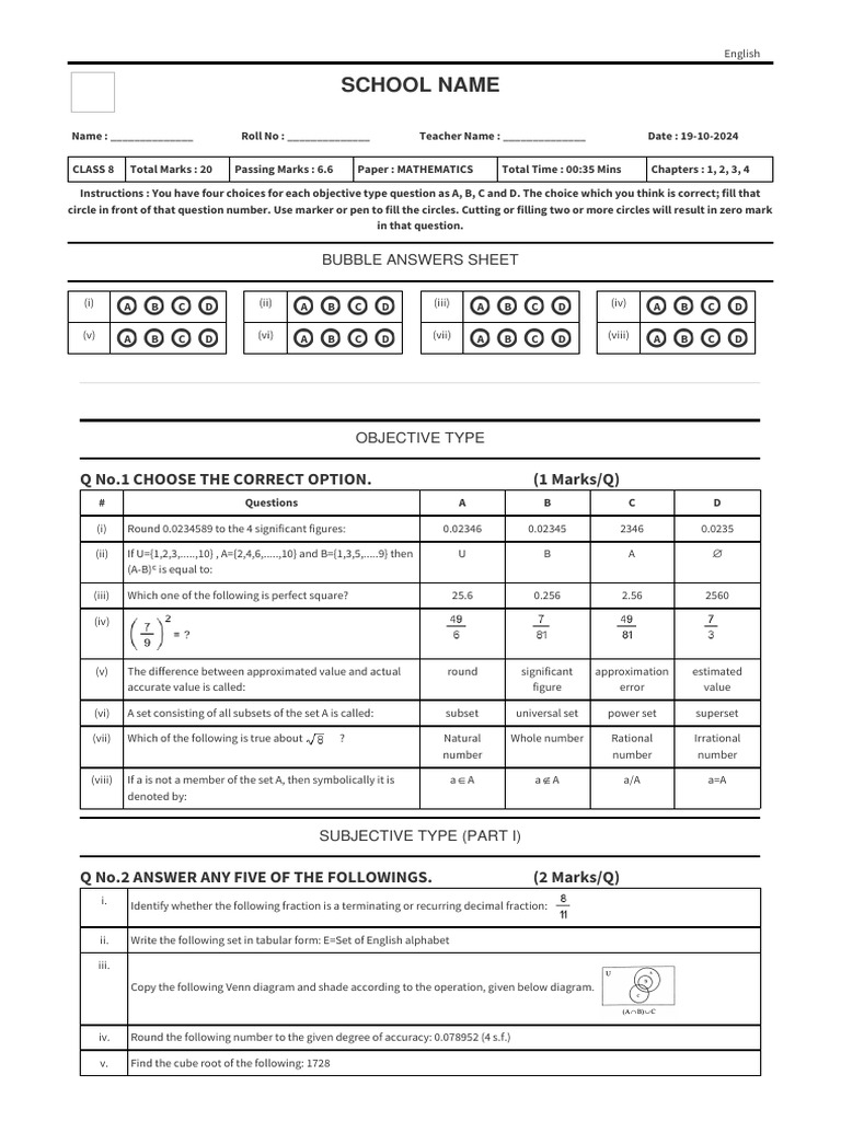 EasyAutoPaper - CLASS 8 - MATHEMATICS - Chapter 488,489,490,491 | PDF ...