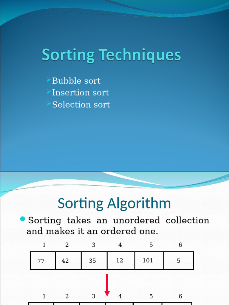 Chapter 2.1 Sorting Techniques | PDF | Applied Mathematics | Computer Programming
